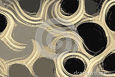 Luxurious Texture With Golden Patterns And Strass On A Black Background ...