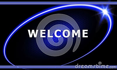 Luxury And Realistic Elegant Welcome Blue Background Cartoon Vector ...