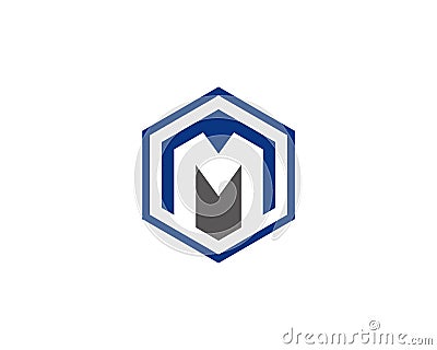 M Hexagon Logo Icon Template 1a Vector Illustration | CartoonDealer.com ...