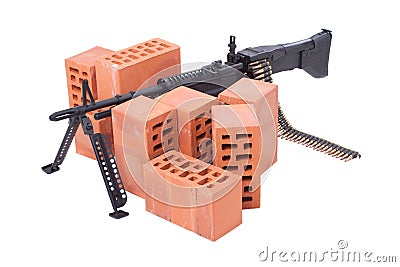 M60 Machine Gun On Position Stock Photography | CartoonDealer.com #33193730