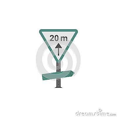 20 M Minimum Distance Colored Icon. Element Of Road Signs And Junctions ...
