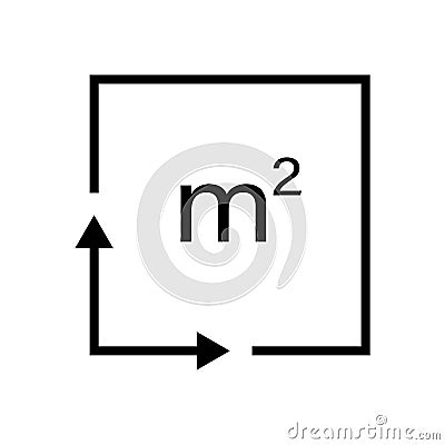 M2 Square Meter Icon With Arrows. Vector Illustration | CartoonDealer ...