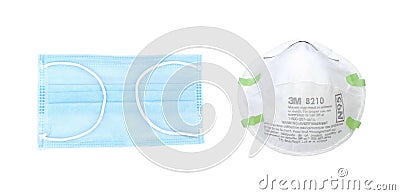 3M 8210 Type N95 Respirator Mask Vs Disposable Surgical Mask Or Single ...