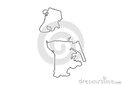Macau Outline Map State Shape Country Borders Vector Illustration ...