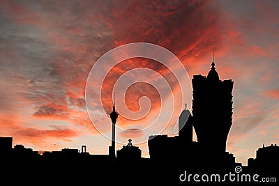 Macau Skyline At Sunset Royalty-Free Stock Image | CartoonDealer.com ...