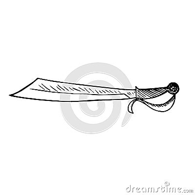 Machete Side View, Hand Drawn Doodle, Sketch Vector Illustration ...