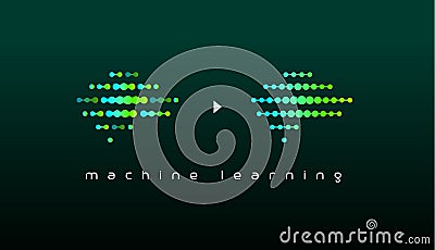 Machine Learning Logo. Artificial Intelligence Innovation Emblem. Binary Code, Digital Data ...