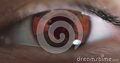 Macro Eye. Red Laser Scanner Stock Footage - Video of lenses, digital ...