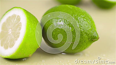 Macro Shot of Water Dripping Down a Lime Stock Footage - Video of diet ...