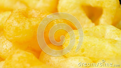 Macro Video of Spinning Air Crispy Corn Chips Stock Footage - Video of ...