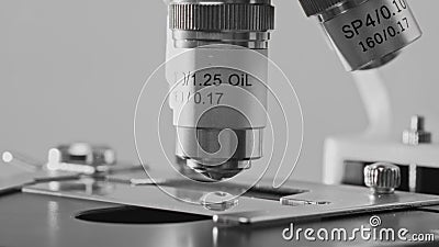 Macro View of Microscope and Slide. Stock Video - Video of biological ...