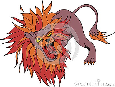 Mad Lion Cartoon Vector | CartoonDealer.com #17444685