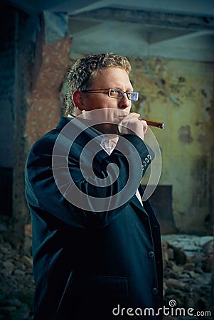 Mafia (gangster) Boss Smoking Cigar Stock Photography | CartoonDealer ...