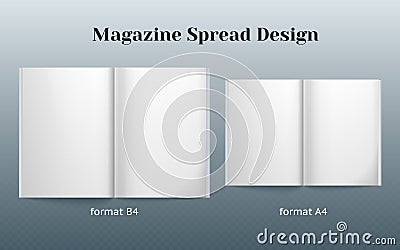 Double Page Spread Magazine Design. Two Isolated Templates Of The B4 ...