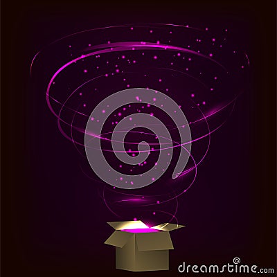 Magic Box. Magic Box With Tornado Fireworks. Vector Illustration ...
