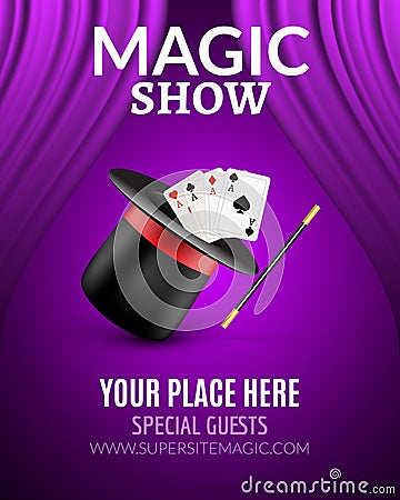 Magic Show Poster Design Template. Magic Show Flyer Design With Magic ...
