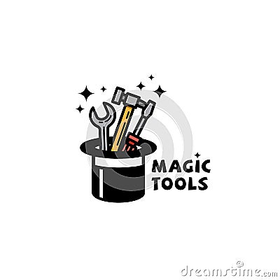 Magic Tools Logo Cartoon Vector | CartoonDealer.com #120180753