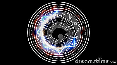 Magic Triangle and Square Light Powerful Flame Energy Rotate Stock ...