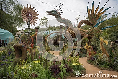 Magical Garden, Filled With Mythical Creatures And Plants From Faraway ...