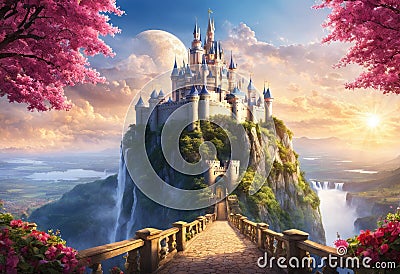 A Magical Kingdom Ruled By A Benevolent Queen Or King. Stock ...