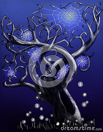 Magical Spider Tree - Blue Stock Images - Image: 13745724