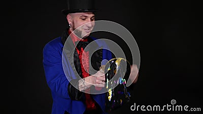 The Magician Shows a Trick with a Snake Stock Video - Video of ...