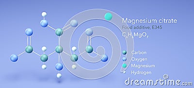 Magnesium Citrate, Molecular Structures, Food Additive, E345, 3d Model ...
