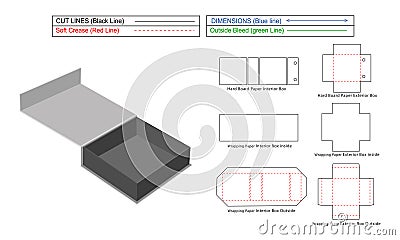 Magnetic Rigid Luxury Box, Custom Rigid Boxes Dieline Template Vector ...