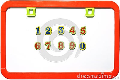 Magnetic Whiteboard With Numbers, Isolated Stock Photo - Image: 62616707