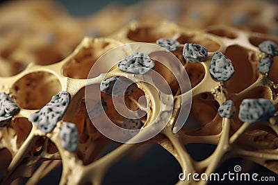 Magnified View Of Bone Structure Under The Microscope Stock Photography ...