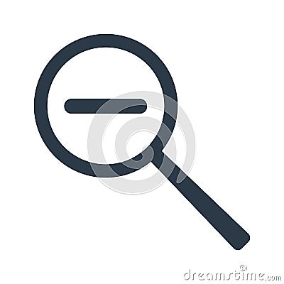 Magnifier Decrease Zoom Icon In Flat Style. Vector Illustration Isolated On White Background ...