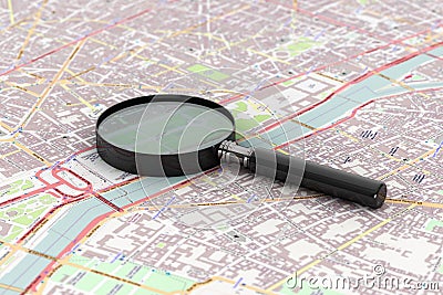 Magnifying Glass Over The Map Stock Photography | CartoonDealer.com ...