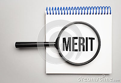 Magnifying Glass With The Word Merit On Chart Background Royalty-Free ...