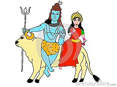 Mahadev And Mahadevi Drawings Stock Photo | CartoonDealer.com #201229356