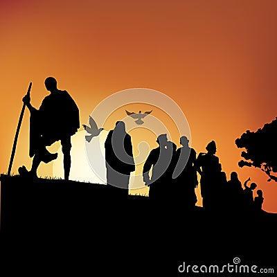 Mahatma Gandhi, Dandi March Stock Photography | CartoonDealer.com #11070902