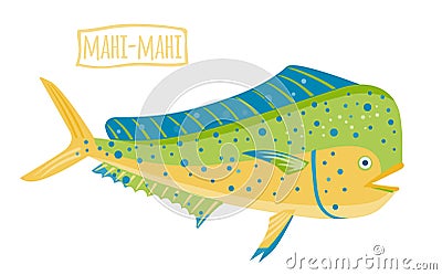 Mahi-mahi, Vector Cartoon Illustration | CartoonDealer.com #65322908