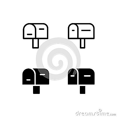 Mailbox Icon Logo Vector Symbol. Envelope Icon Isolated On White ...