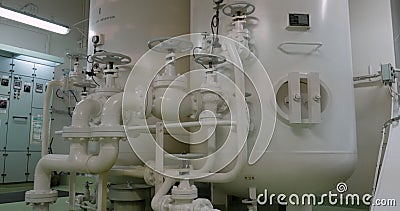 Main Air Reservoir in Engine Room of Ship Stock Video - Video of system ...