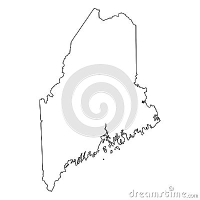 Maine ME State Border USA Map Outline Cartoon Vector | CartoonDealer ...