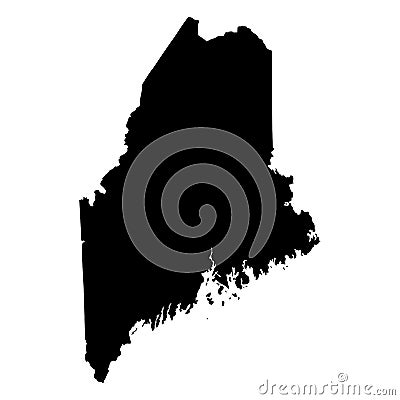 Maine ME State Border USA Map Solid Cartoon Vector | CartoonDealer.com ...