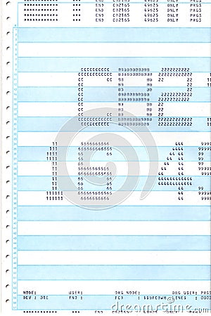 Mainframe Computer Print Output Royalty Free Stock Photo - Image: 31493725