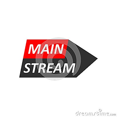 Mainstream Logo, Emblem. Symbol Of Dominant Direction Vector ...