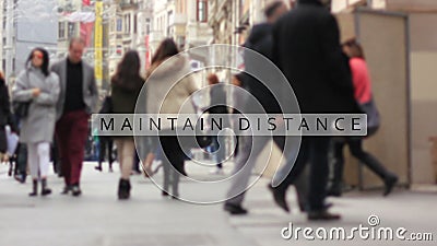 Maintain Distance Concept. Crowd of Blurred People. Stock Footage ...