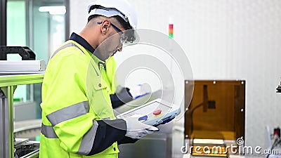 Maintenance Engineers Team Working with Robot Maintenance Stock Footage ...