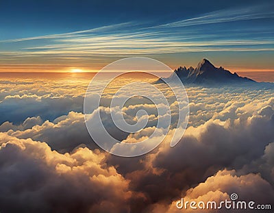 Majestic Sunrise Above Cloud Inversion Stock Photography ...