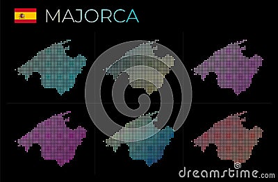 Majorca Dotted Map Set. Cartoon Vector | CartoonDealer.com #231946631