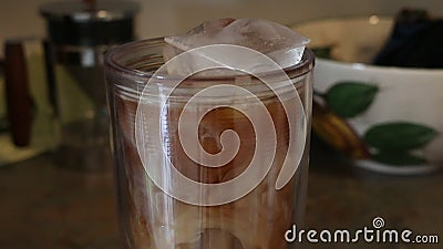 Making Iced Dutch Cold Brew Coffee and Latte with Ice, Water, Milk and ...