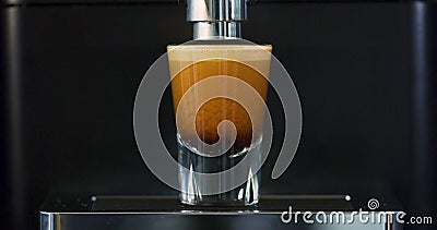 Making Strong Espresso at Exclusive Coffee Machine Stock Footage ...