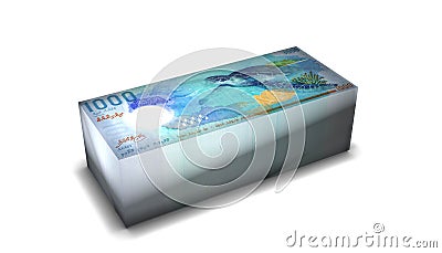 Maldives 1000 Rufiyaa Banknotes Money Stack On White Background Stock ...