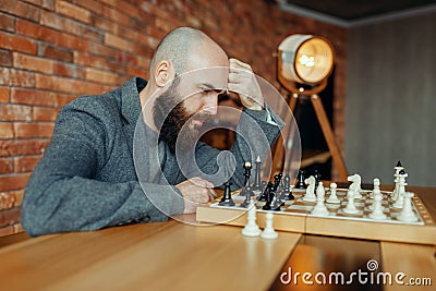 Male Chess Player Playing, Thinking Process Stock Photography ...